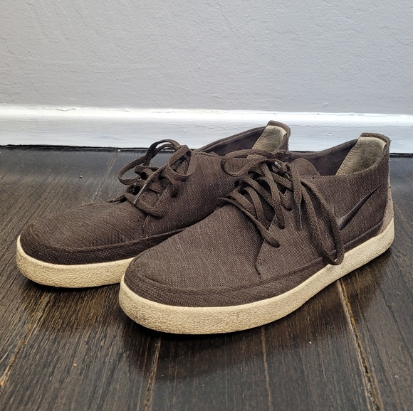 Nike | Shoes | Rare Nike Brown Canvas Mid Top Shoe Discontinued | Poshmark